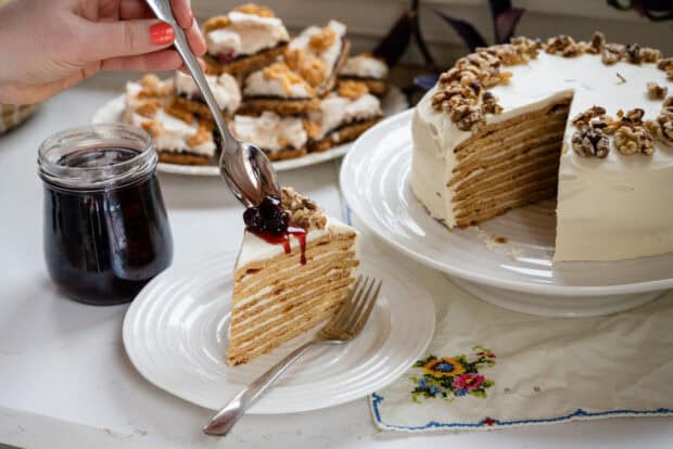 Ukrainian Honey Cake Recipe (Medovik) - Simple Bites